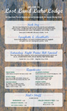Lodge Food Menu – Lost Land Lake Lodge